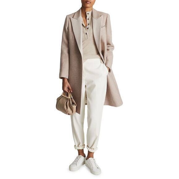 Reiss | Jackets & Coats | Reiss Mandie Contrast Collar Woolblend Trench ...